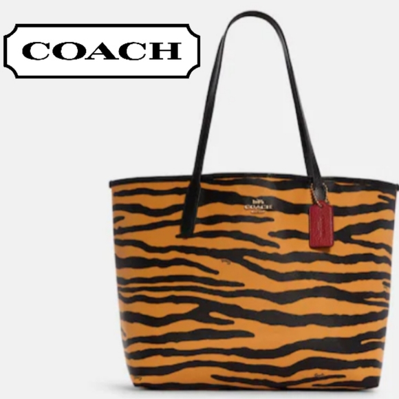 Coach | Bags | Coach Tiger Print Tote | Poshmark